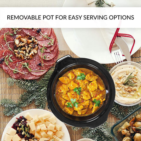 Sunvivi Dual Pot Slow Cooker, 2 Pot Small Mini Crock Buffet Server an